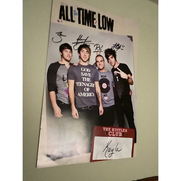 Wall Decor | Signed All Time Low Posters Hustler Club | Poshmark